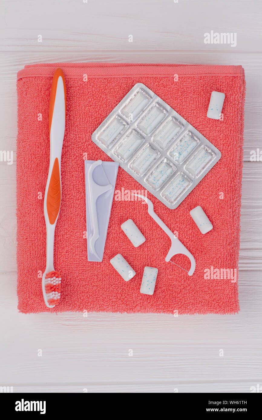 Daily oral hygiene background Stock Photo - Alamy