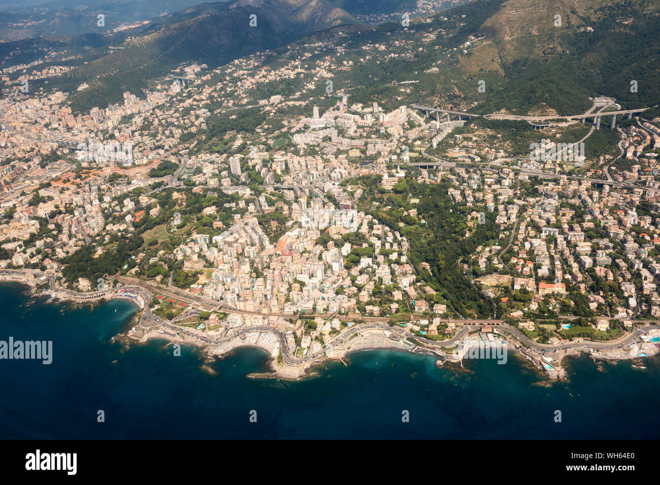 Aerial view of Genoa city in italy Stock Photo - Alamy