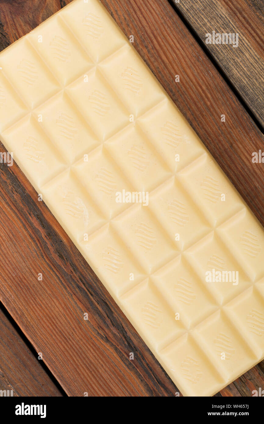 White chocolate bar, top view Stock Photo - Alamy