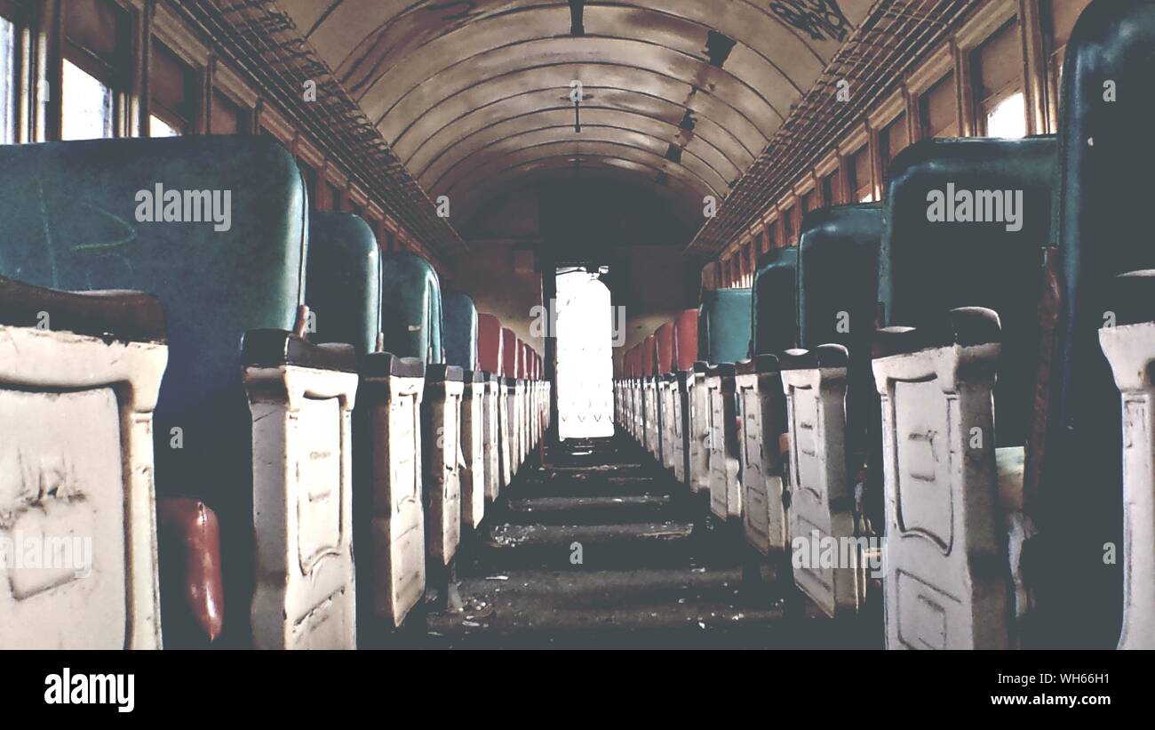 Interior Of Empty Train Stock Photo - Alamy