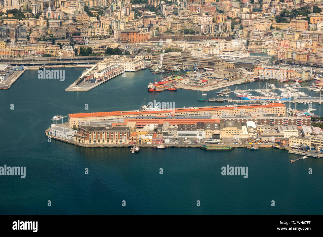 Aerial view of Genoa city in italy Stock Photo - Alamy
