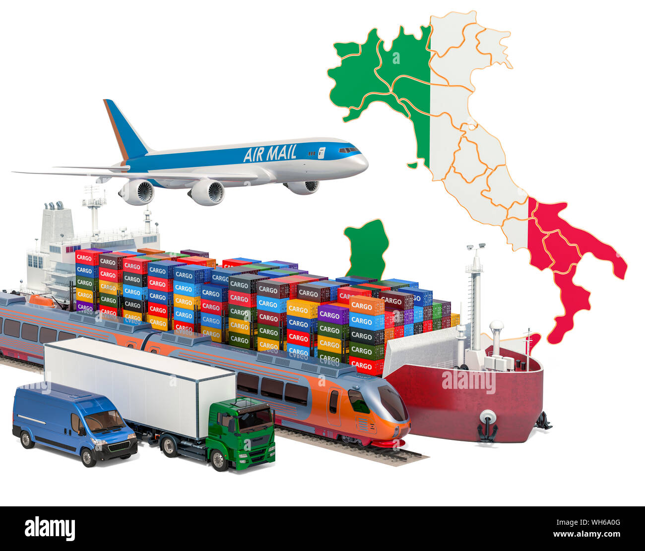 Cargo shipping and freight transportation in Italy by ship, airplane ...