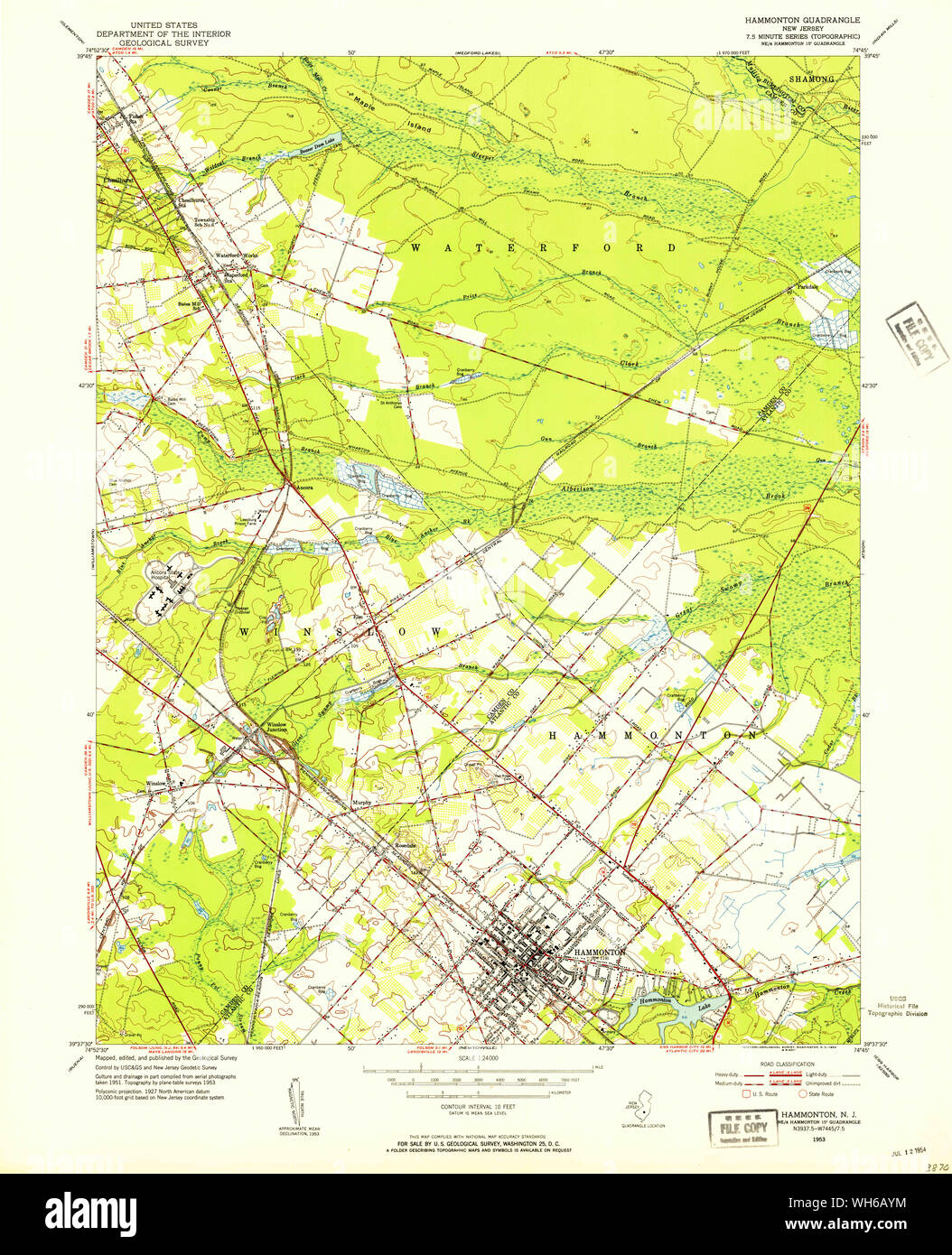 Map of hammonton new jersey hi-res stock photography and images - Alamy