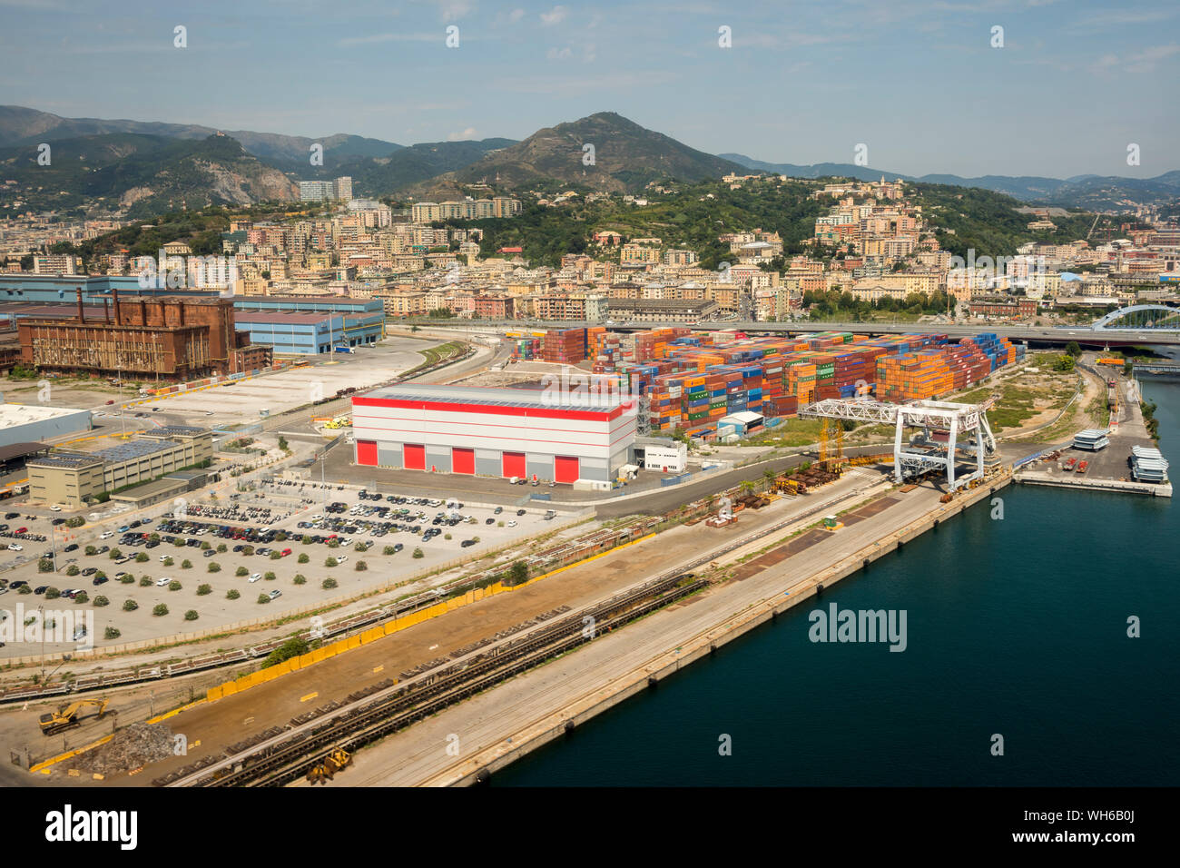 Aerial view of Genoa city in italy Stock Photo - Alamy