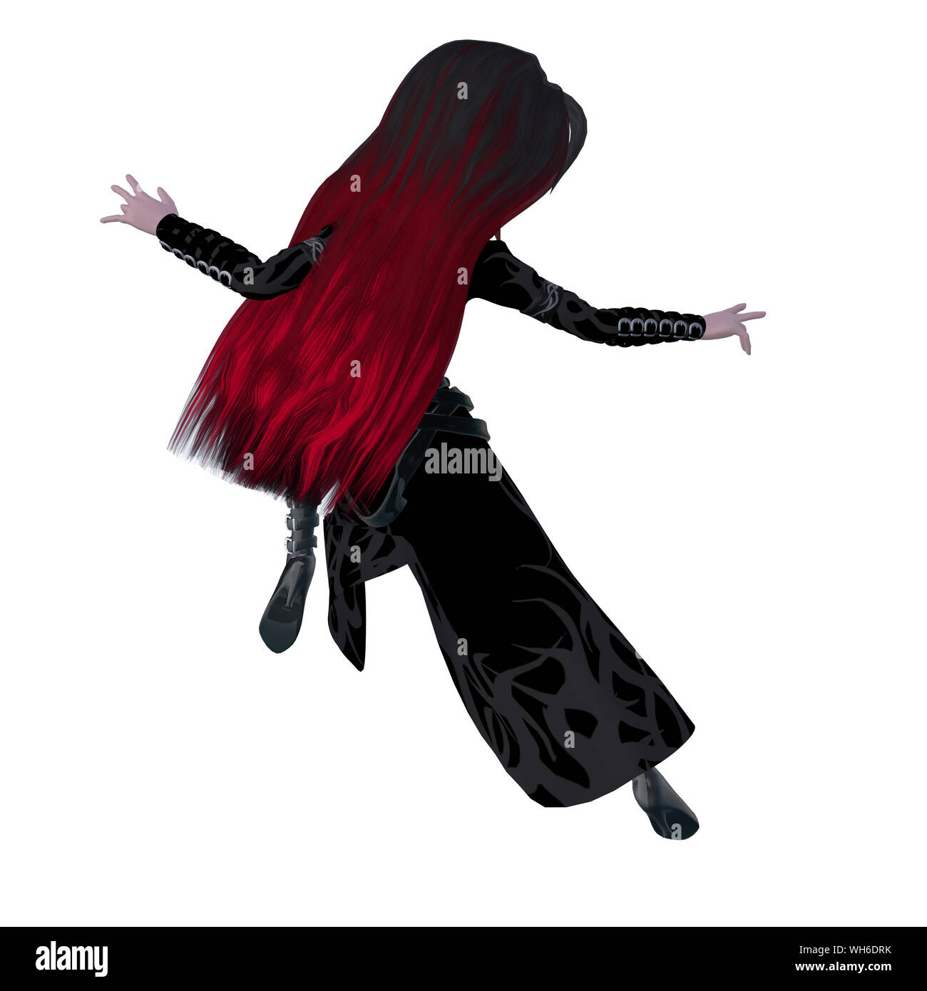 Digitally rendered illustration of a gothic girl in pirate outfit Stock ...