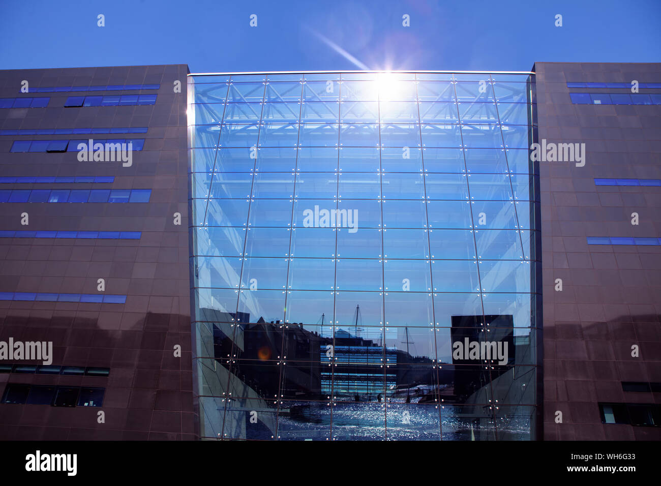 sun reflection in modern buildings made by glass Stock Photo - Alamy