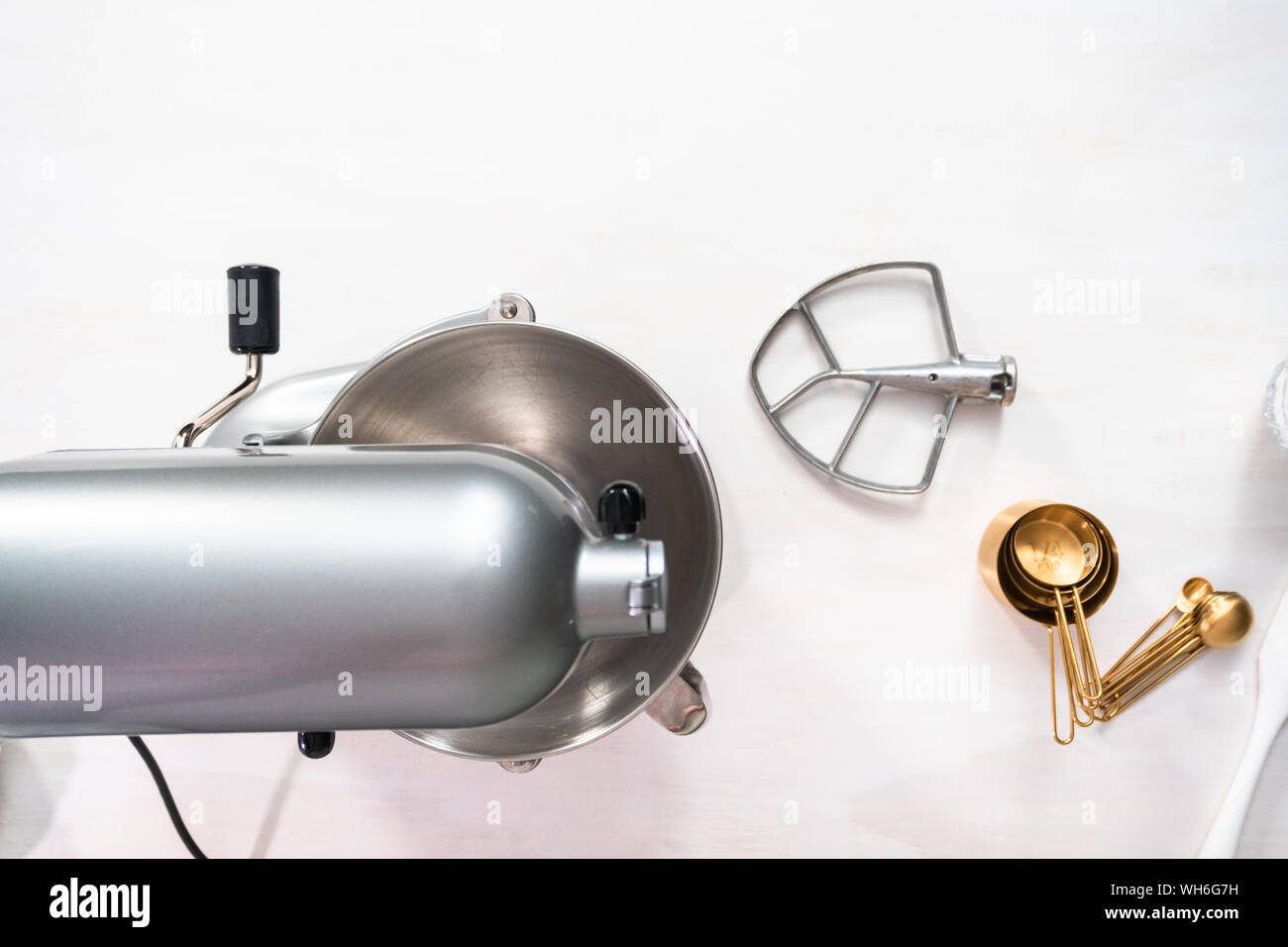 Flat lay. Making royal icing to decorate Easter sugar cookies Stock ...