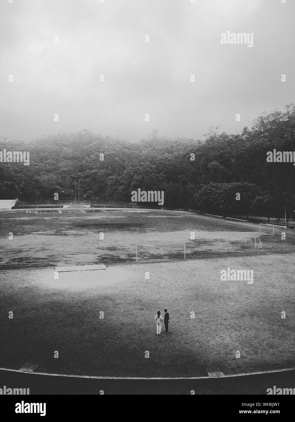 Soccer field Black and White Stock Photos & Images - Alamy