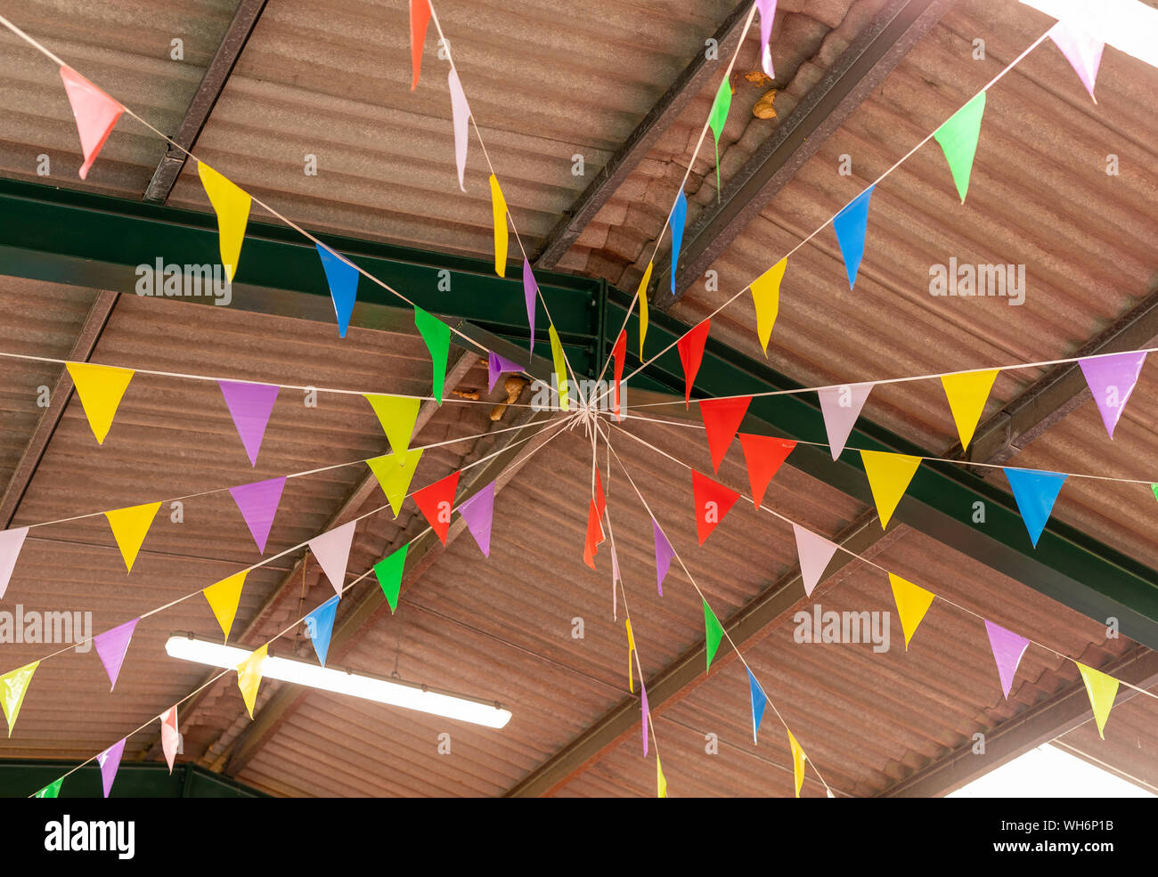colourful flags in barn Stock Photo - Alamy