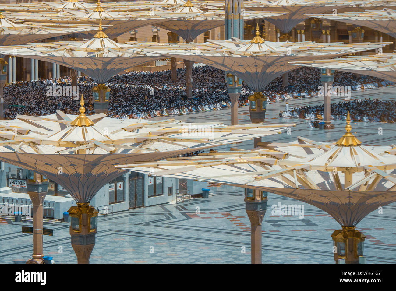 During the Friday prayer thousands of Muslim pilgrims pray at the Al ...