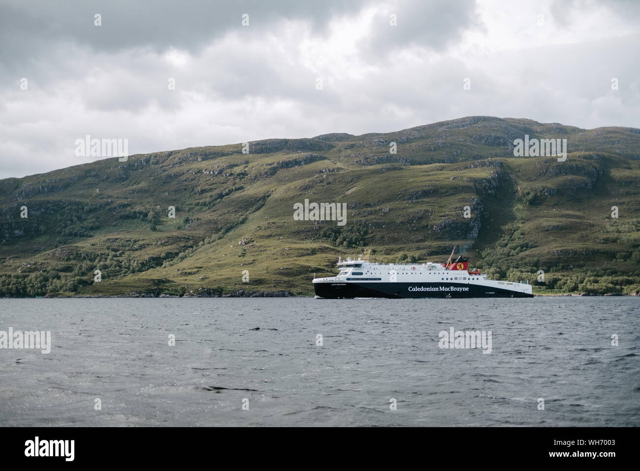MV Loch Seaforth arriving in the port of Ullapool from Stornoway on the ...