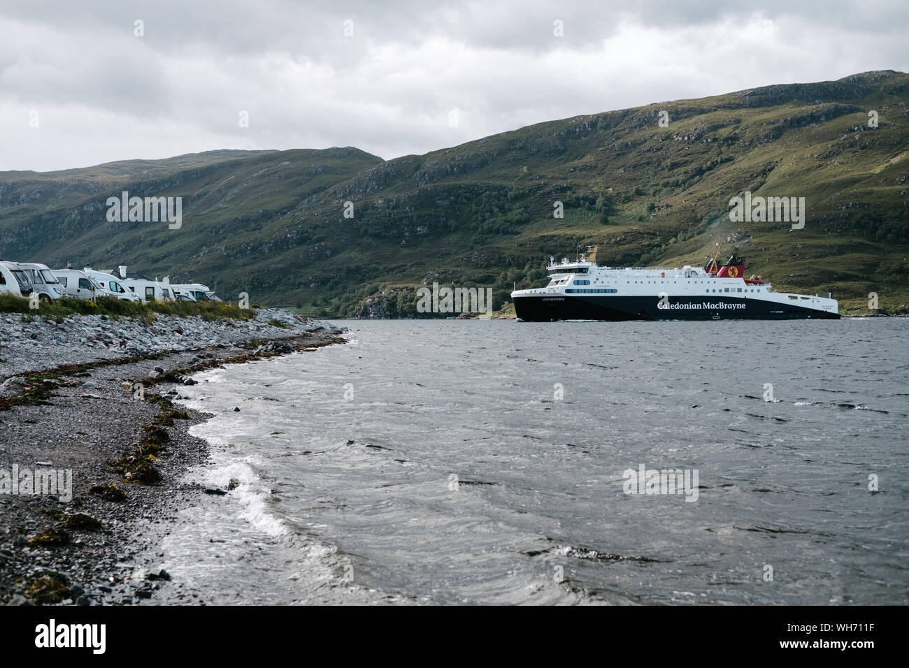 MV Loch Seaforth arriving in the port of Ullapool from Stornoway on the ...