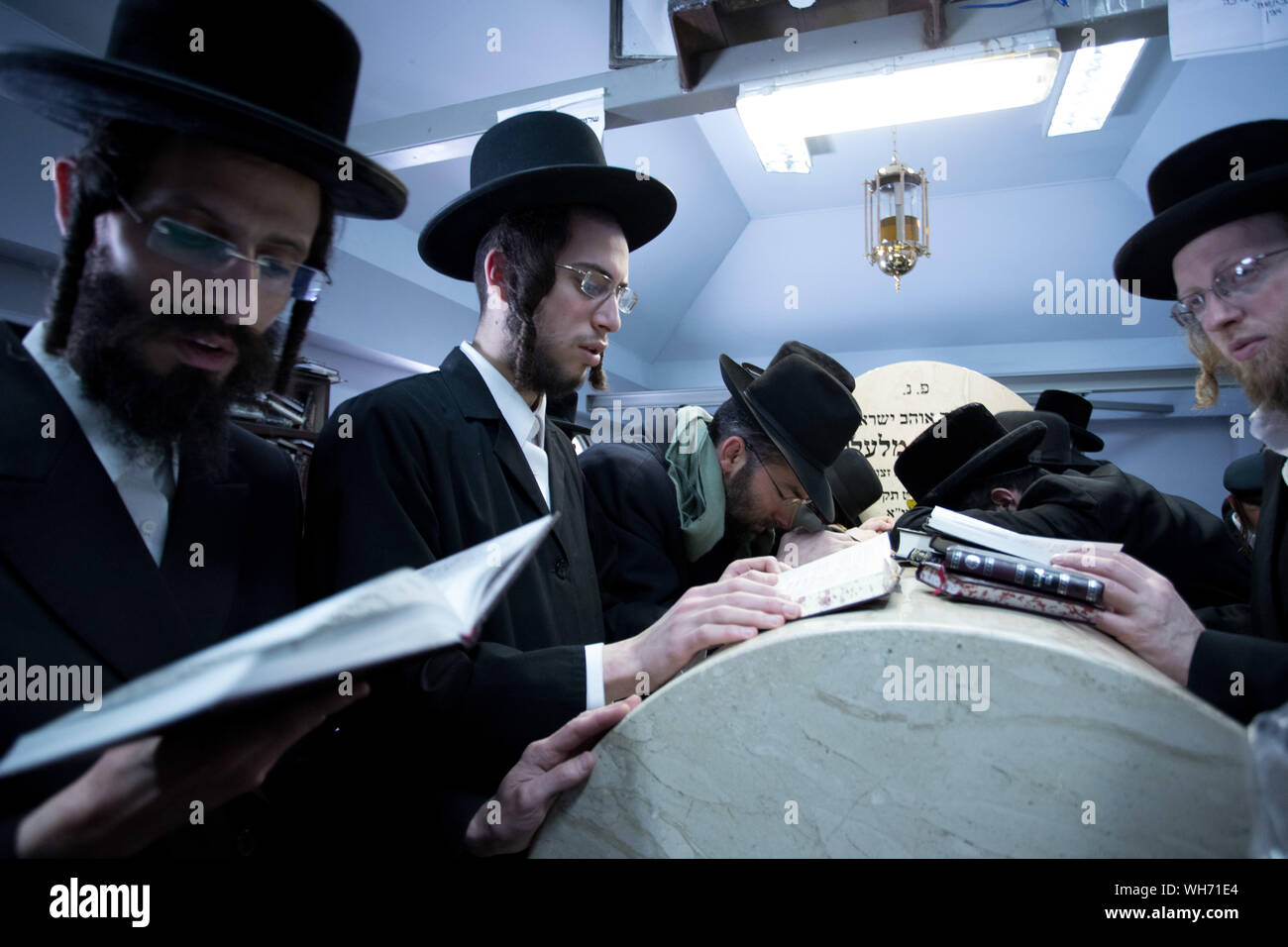 Lelow/Poland- 23 January 2018: Hassid jew is dancing during Hasidic ...