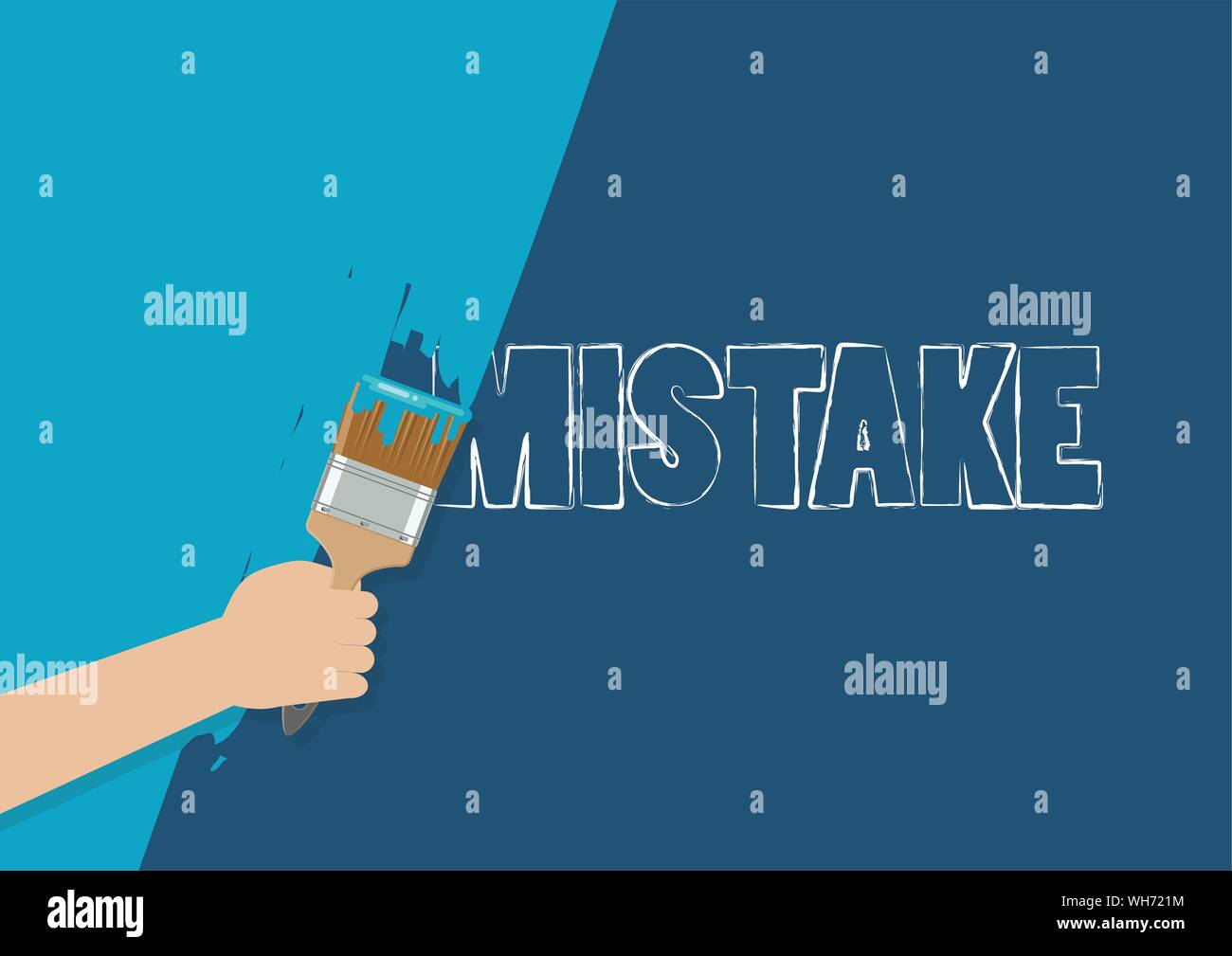 Hand painting to cover mistake. Vector illustration Stock Vector Image ...