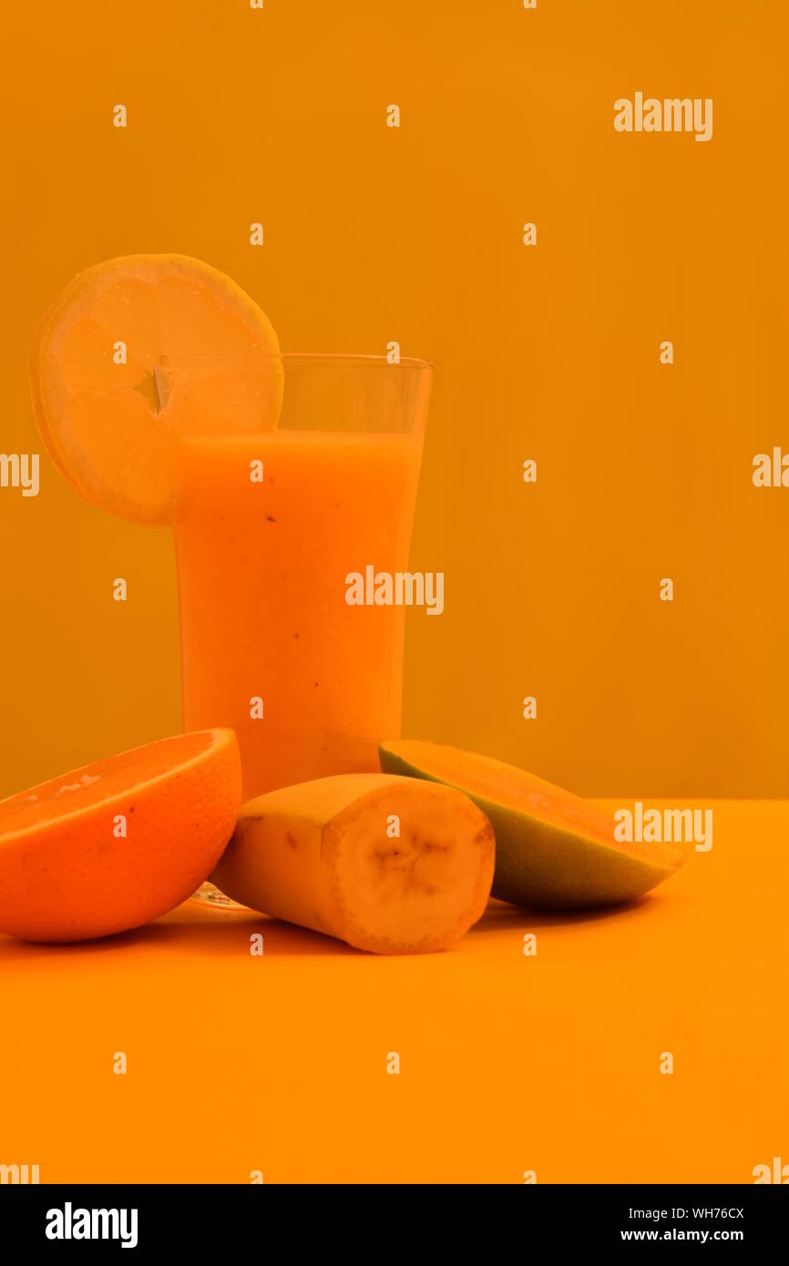 Healthy lifestyle vitamins food and drink yellow hi-res stock ...