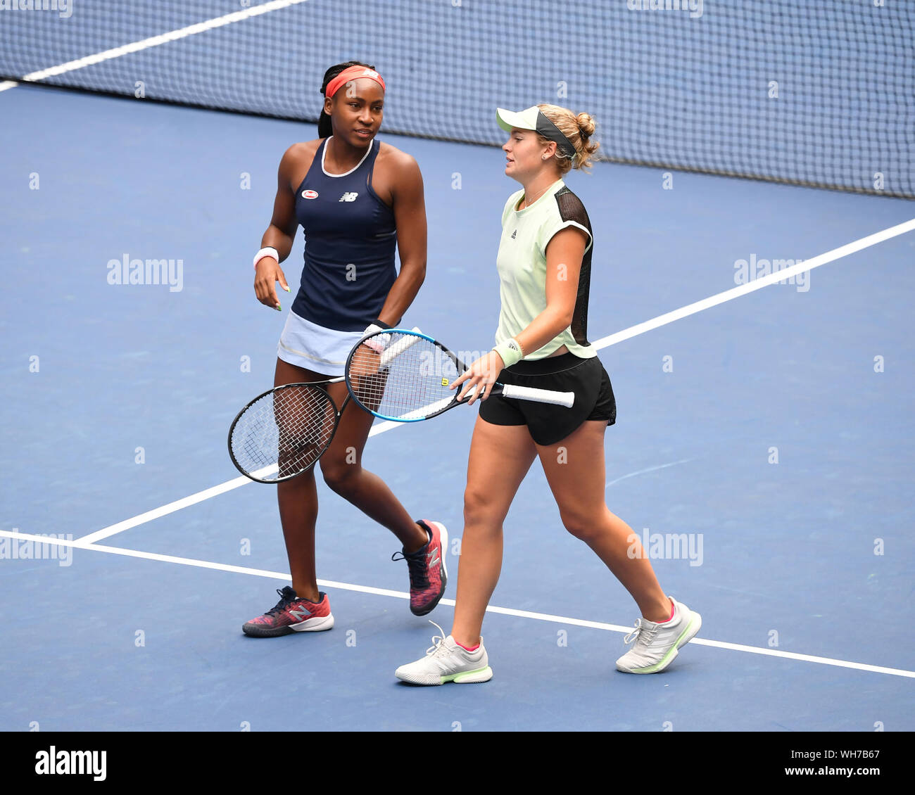 Flushing NY, USA. 01st Sep, 2019. Catherine McNally and Coco Gauff Vs ...