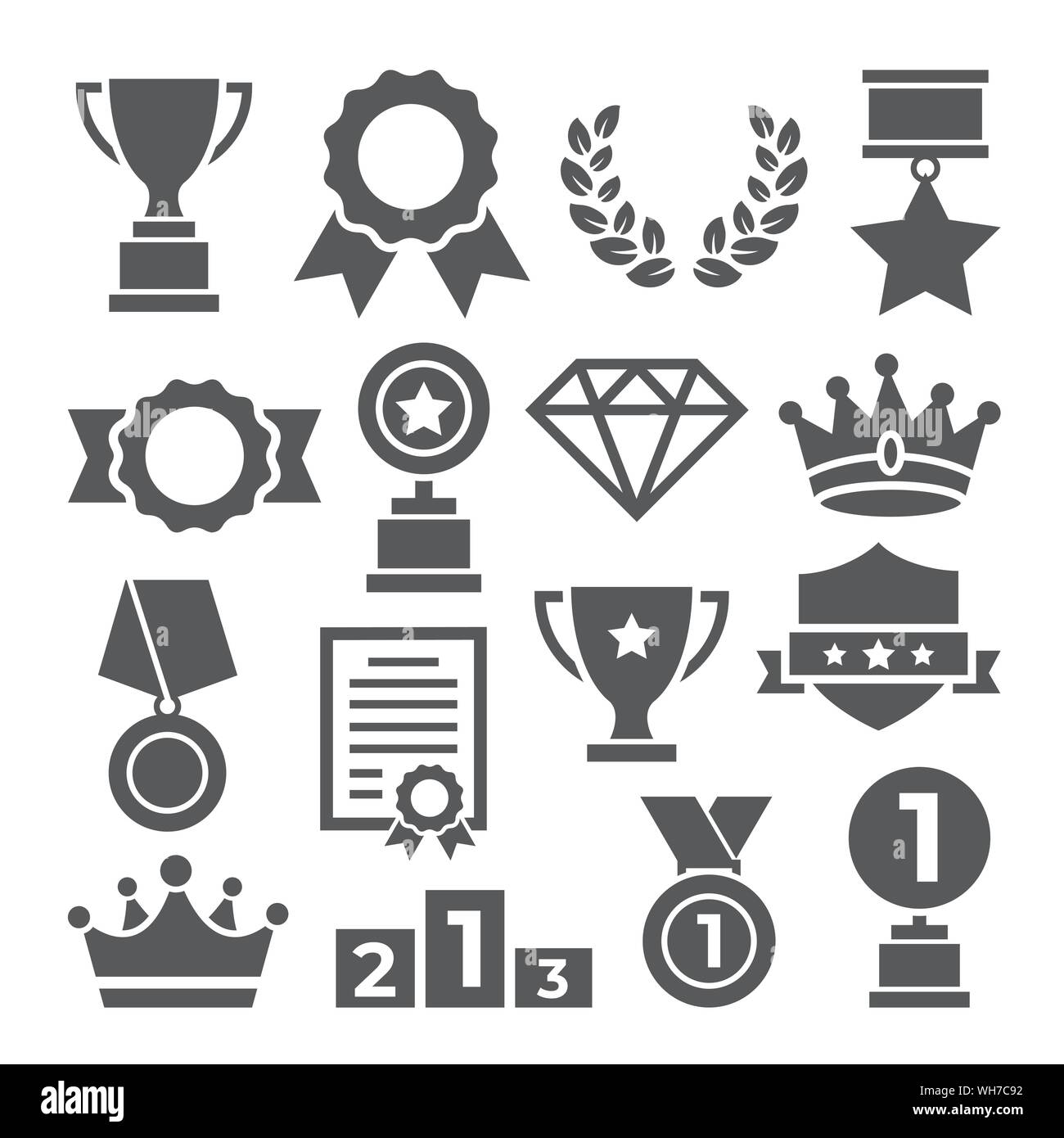 Awards icons set on white background Stock Vector Image & Art - Alamy