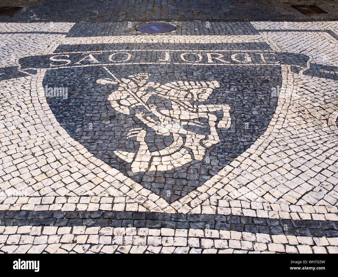 Sao Jorge Island mosaic sign, Azores, Portugal Stock Photo - Alamy