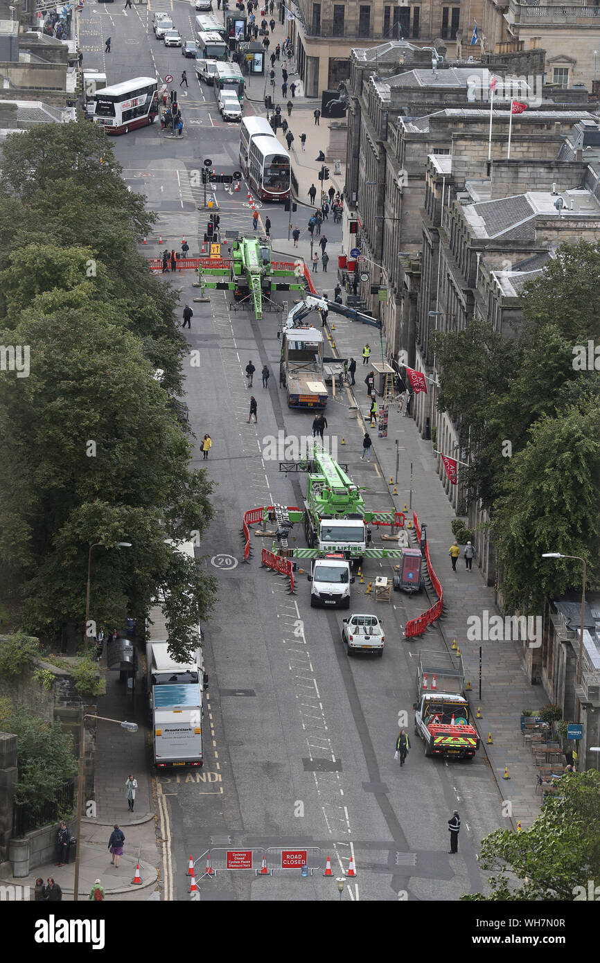 Set building begins on Waterloo Place in Edinburgh ahead of filming of ...