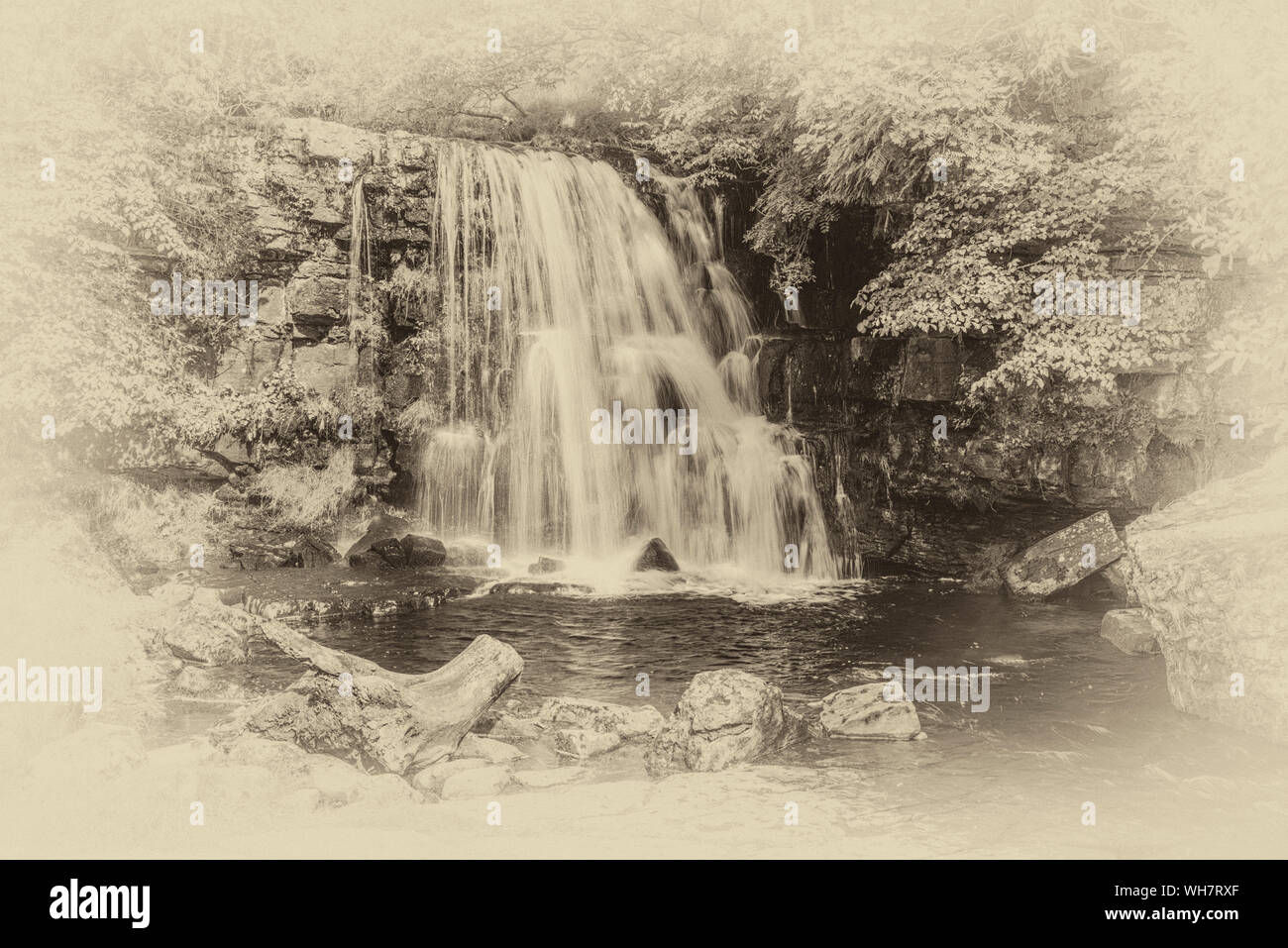 Catrake Force waterfall on the Coast to Coast scenic walk near the ...
