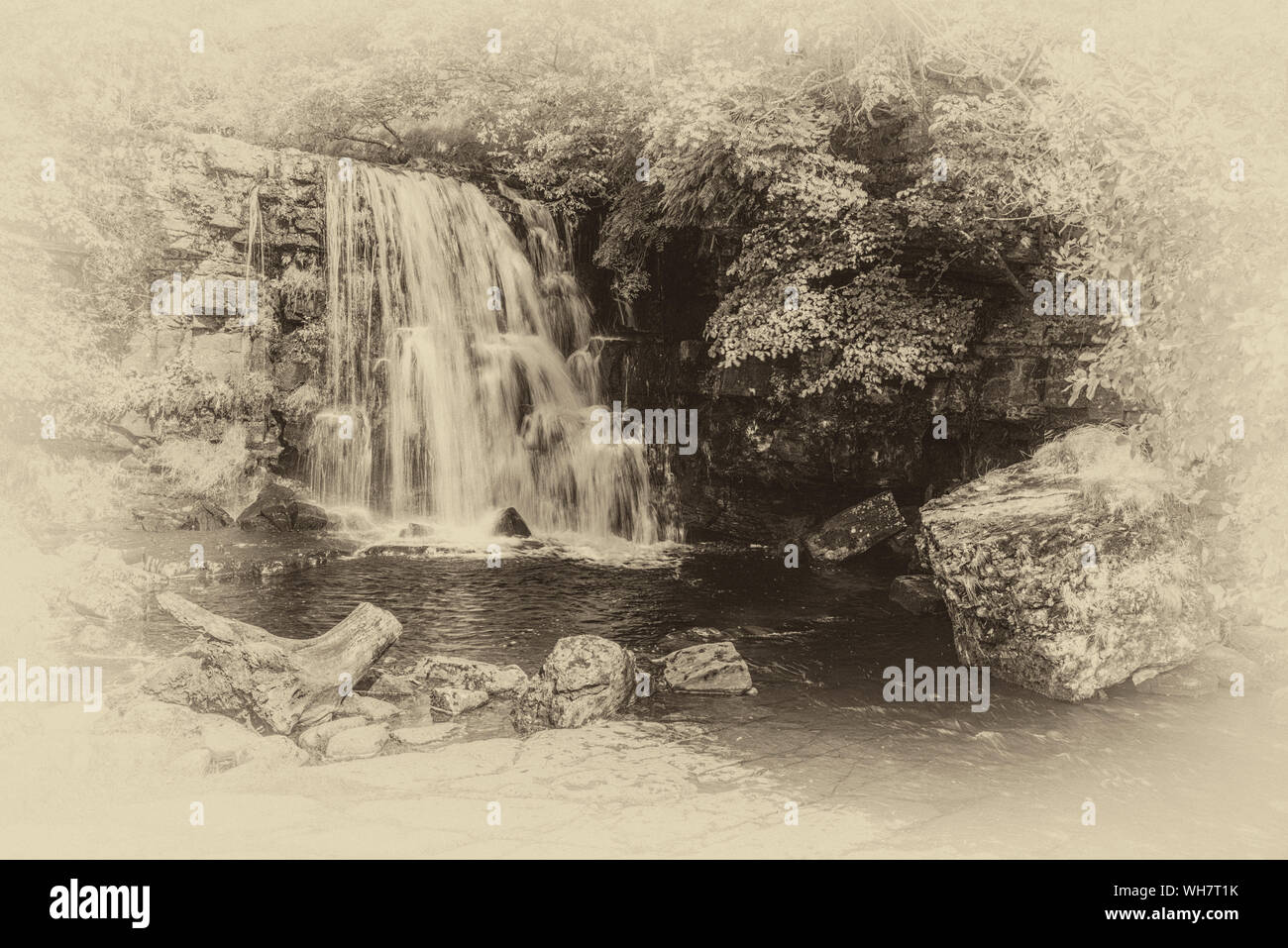 Catrake Force waterfall on the Coast to Coast scenic walk near the ...