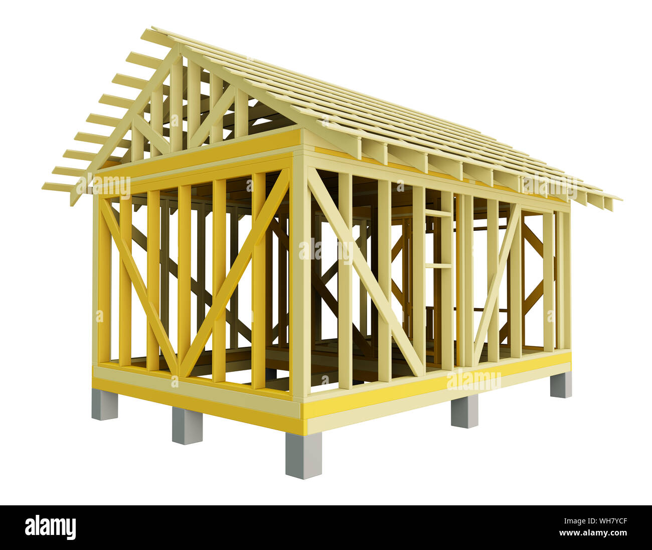 Timber frame wall construction Cut Out Stock Images & Pictures - Alamy