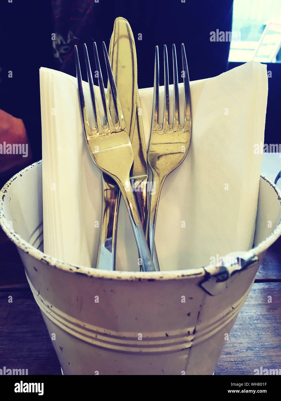 Cutlery in bucket hi-res stock photography and images - Alamy
