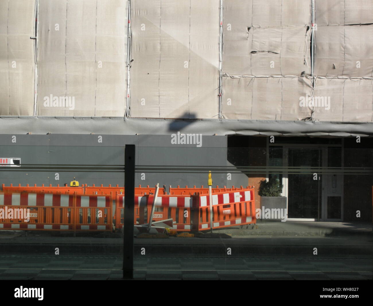 Barricade footpath barricade hi-res stock photography and images - Alamy
