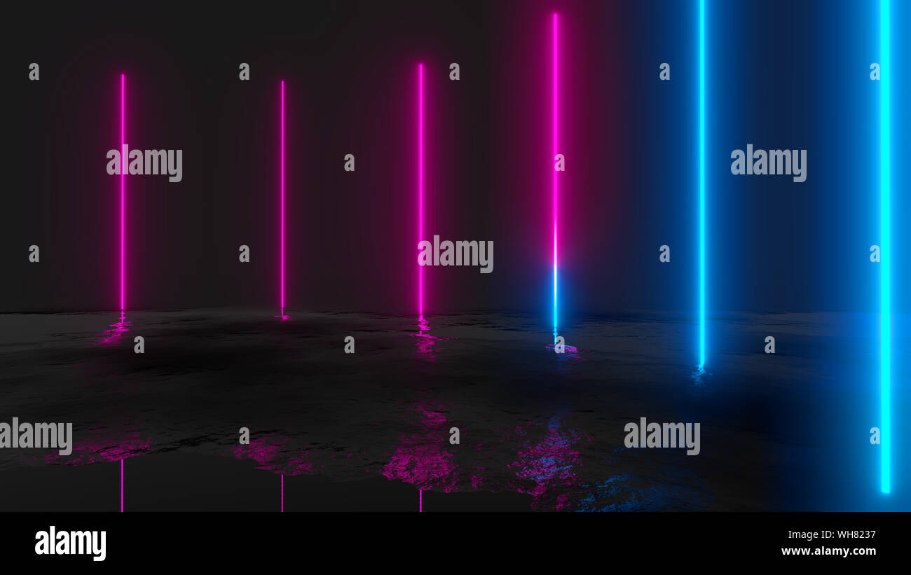 Glowing vertical neon lines, abstract background Stock Photo - Alamy