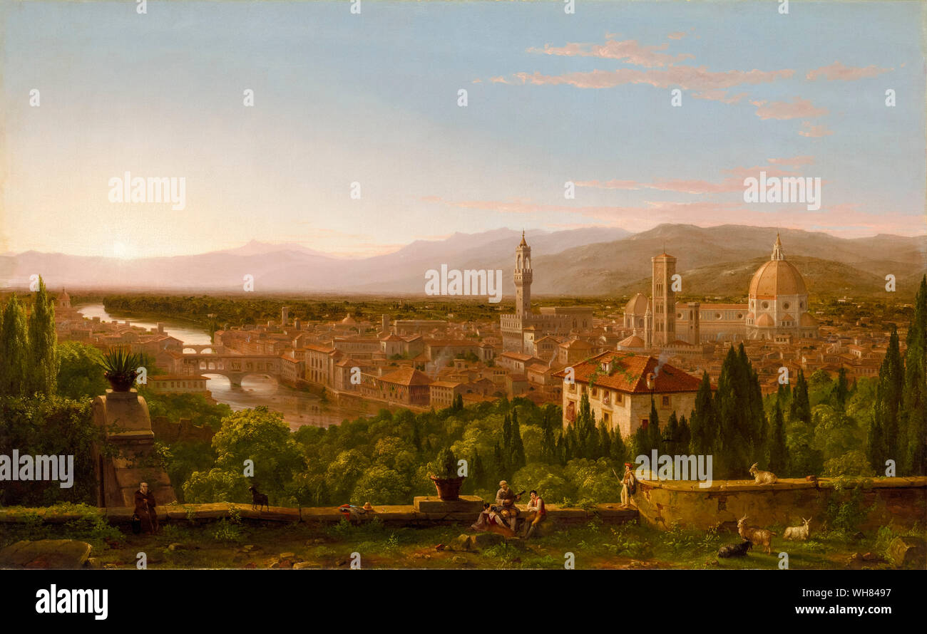 Thomas Cole, View of Florence from San Miniato, landscape painting ...