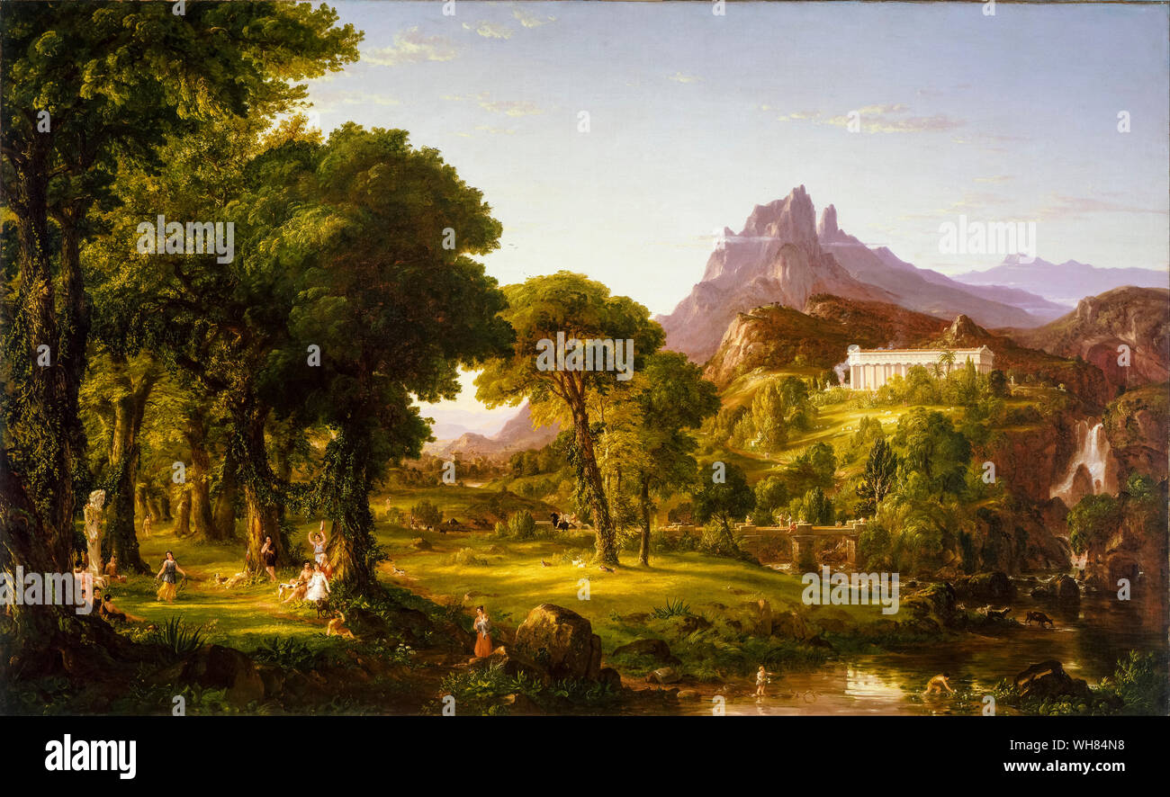 Thomas Cole, landscape painting, Dream of Arcadia, 1838 Stock Photo - Alamy
