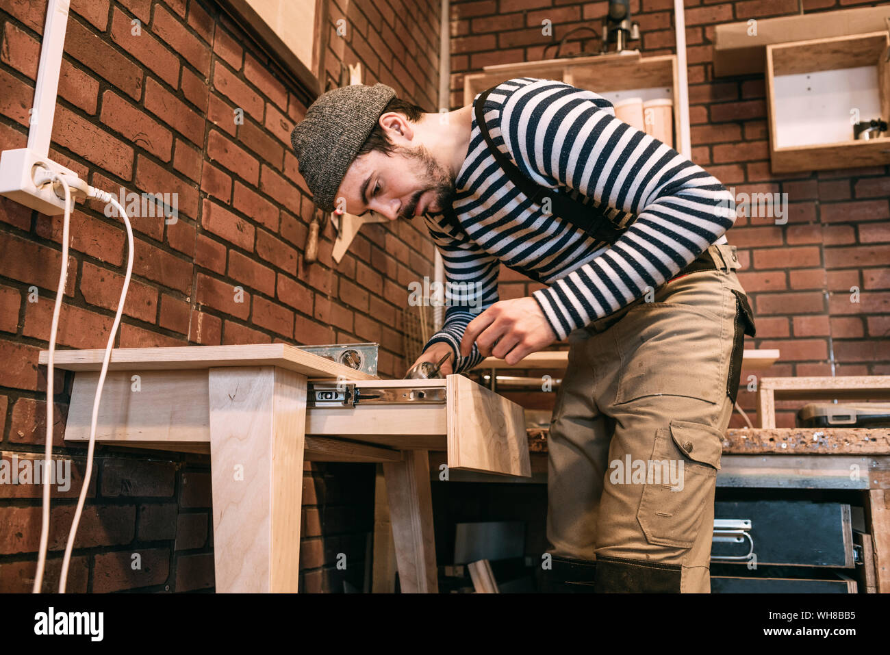 Carpenter at work Stock Photo - Alamy