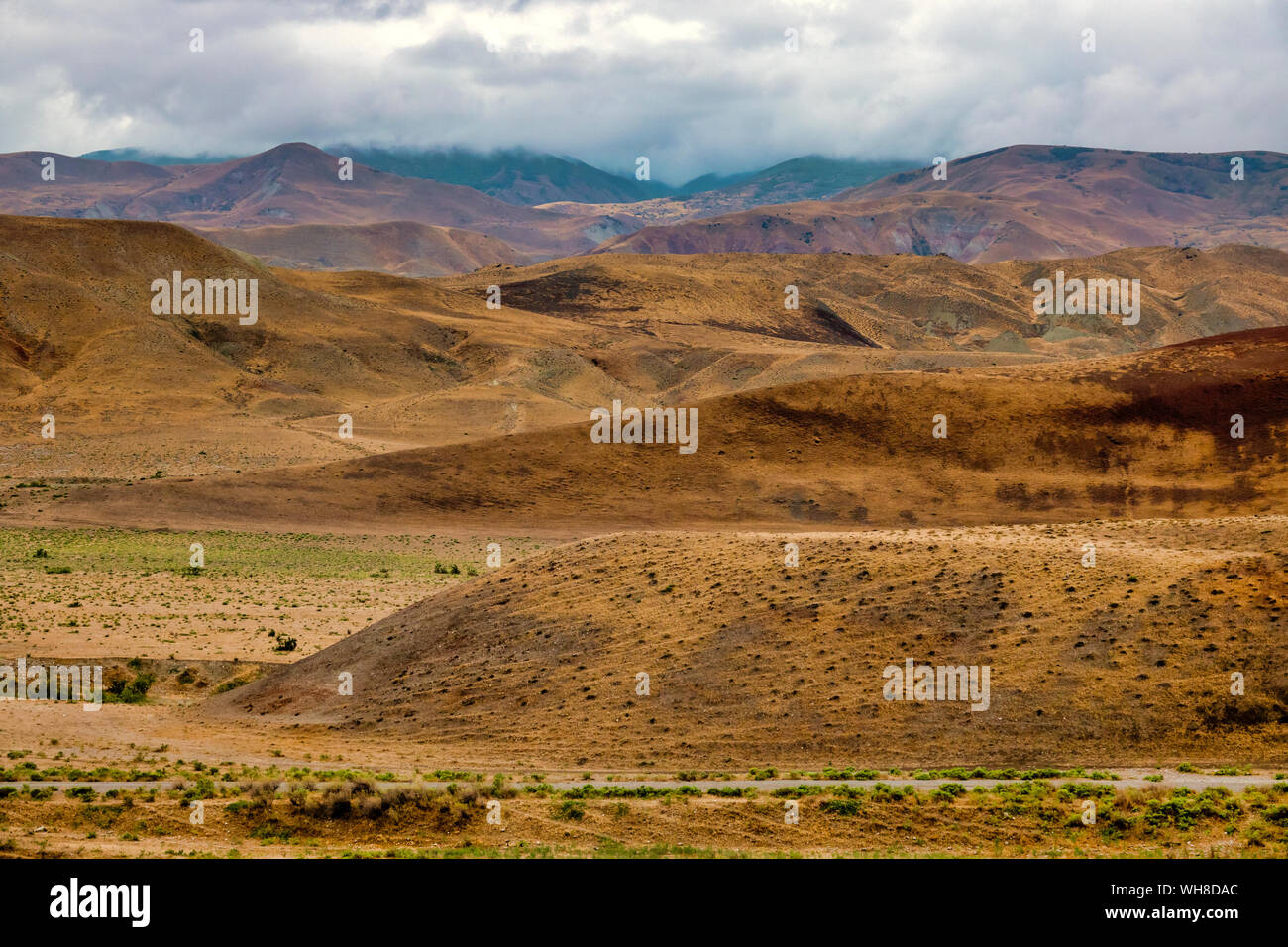 Semi desertic landscape in the Khizi District, Azerbaijan Stock Photo ...