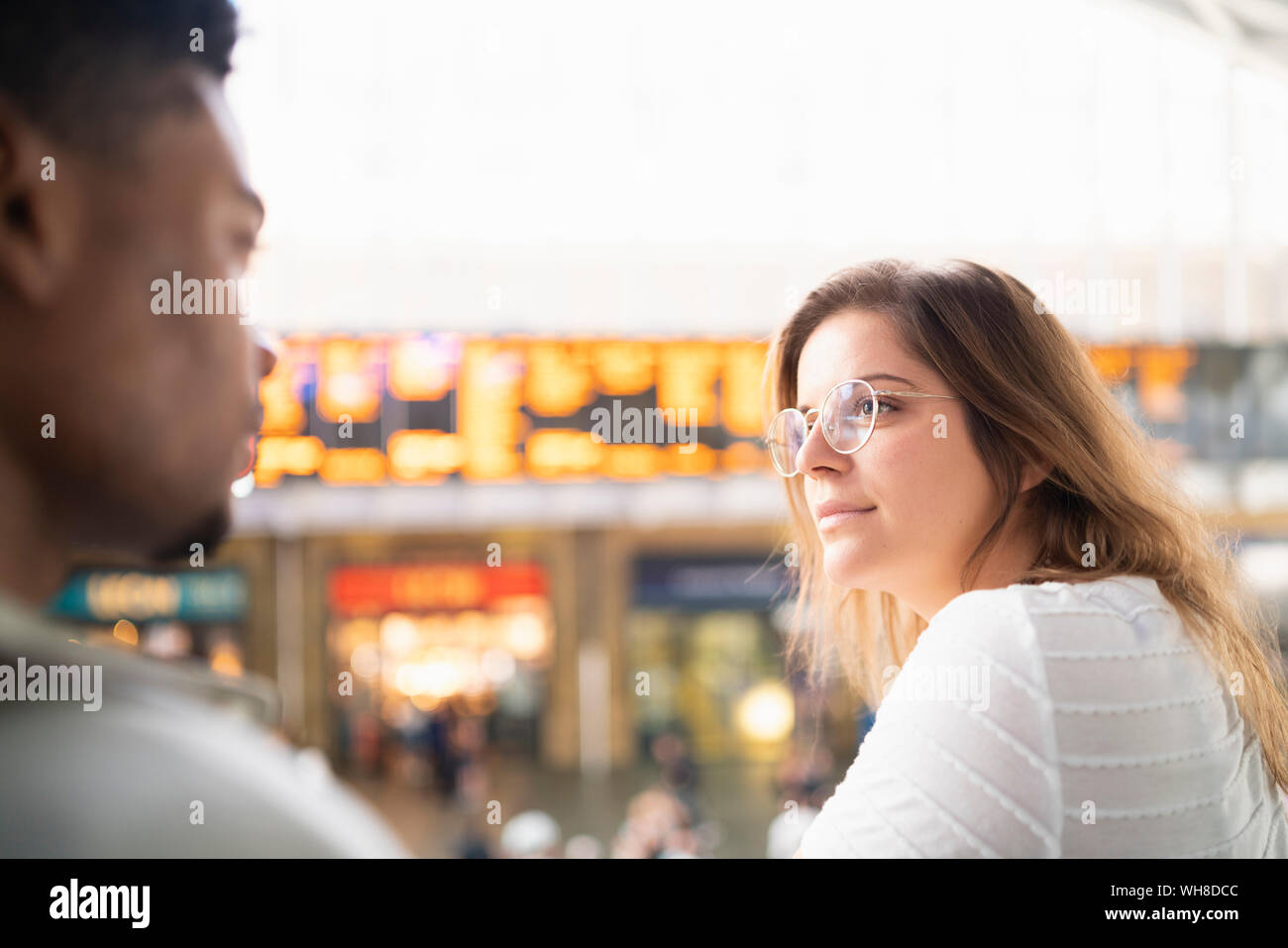 Young woman face to face with her boyfriend Stock Photo - Alamy