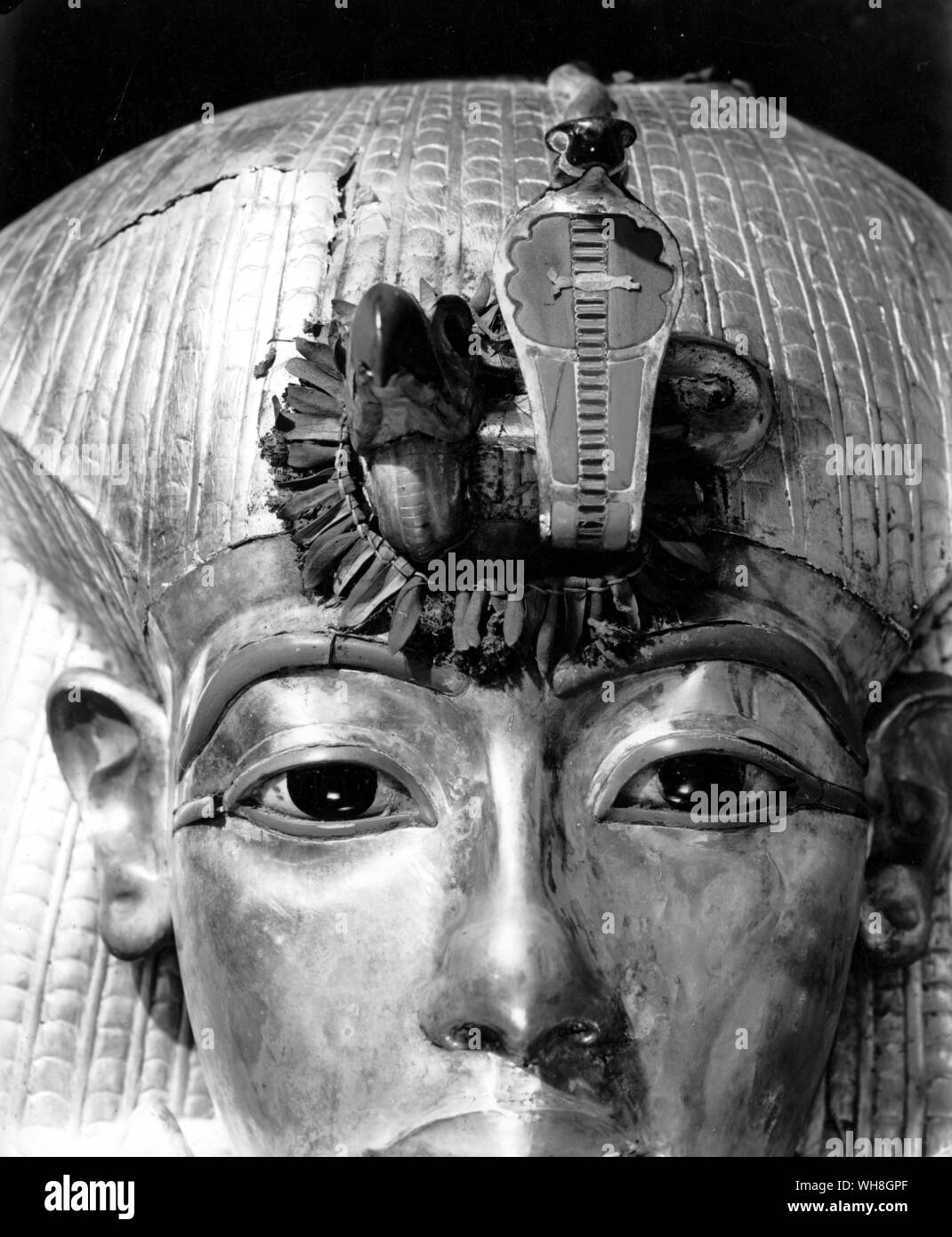 Funerary Mask Of Tutankhamun Black And White