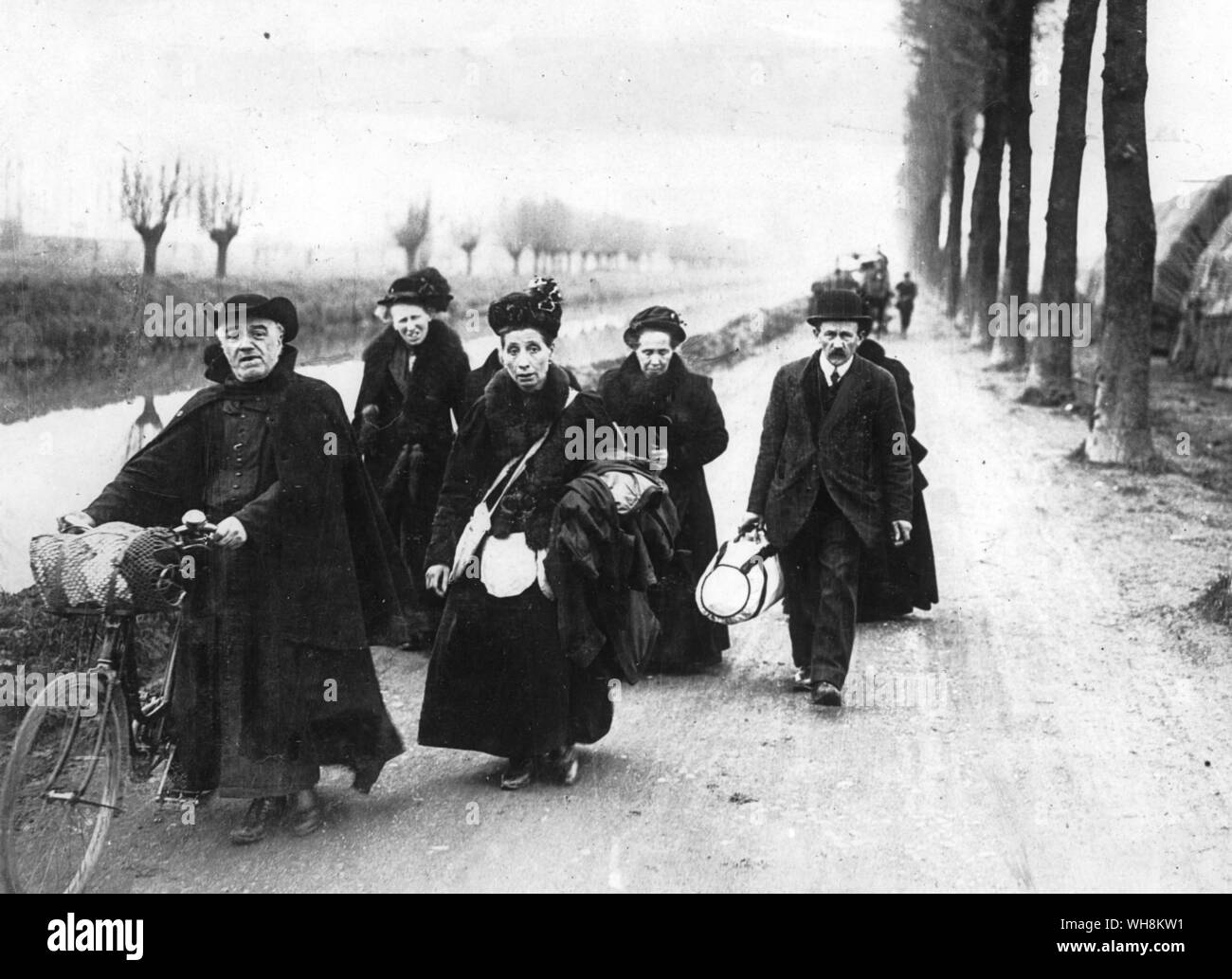 German offensive 1918. Battle of the Lys Refugees from Merville 12 ...