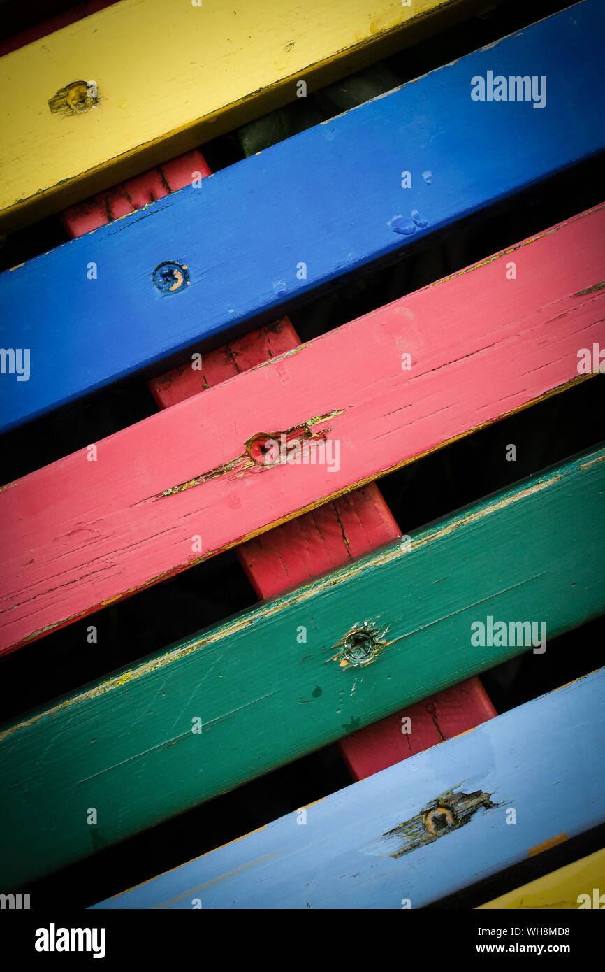 Colored wooden bench hi-res stock photography and images - Alamy