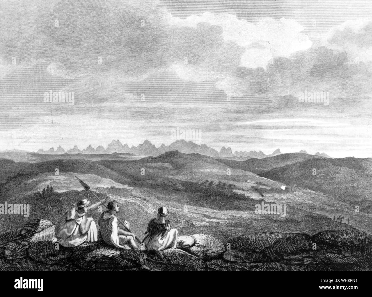 The mountains of Aduwa. From a drawing by Henry Salt in his own book ...
