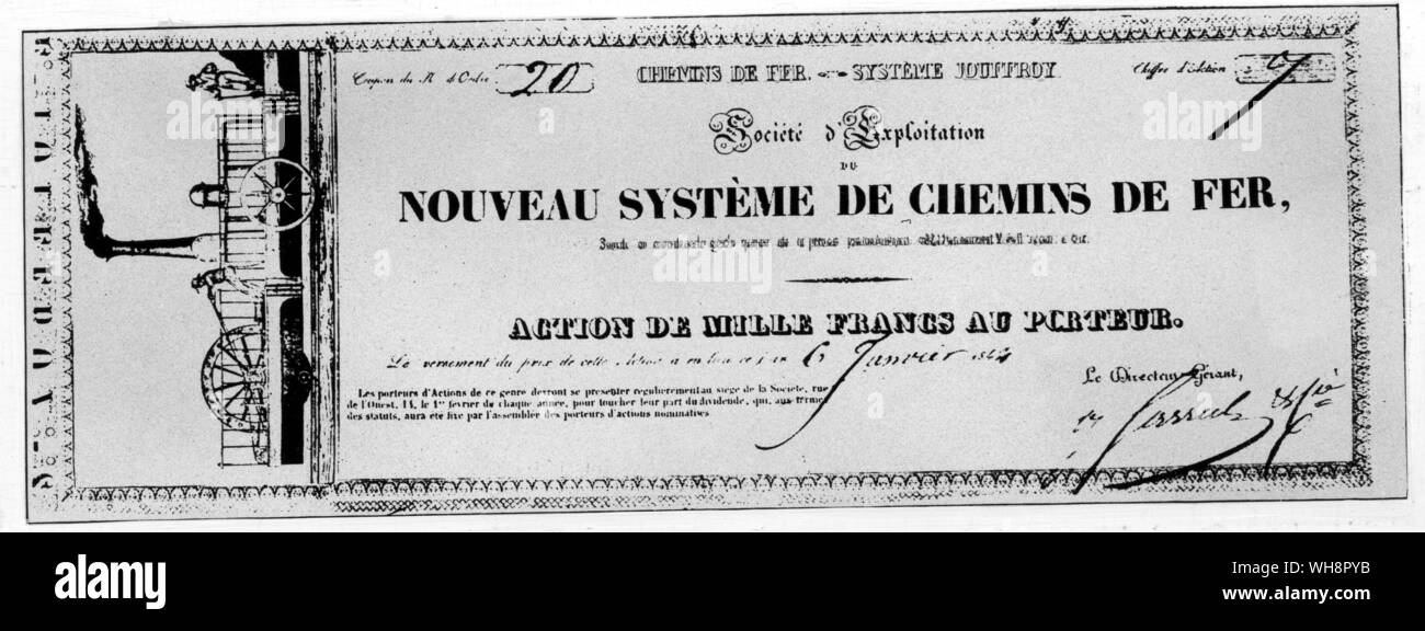 A bearer share certificate in the new railway system Stock Photo - Alamy