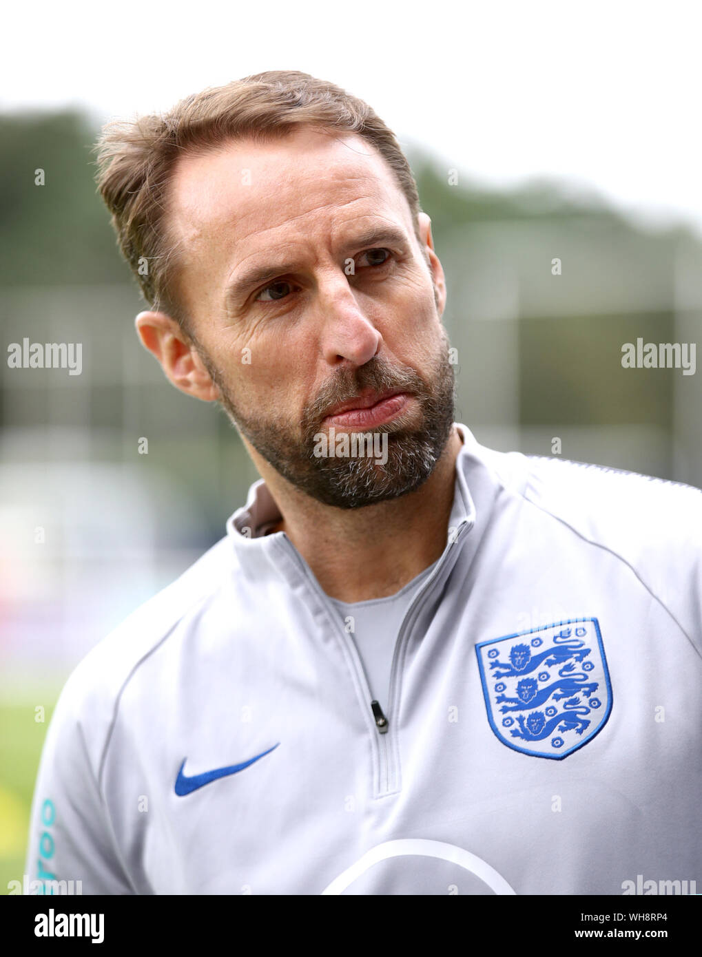 England Manager Gareth Southgate during a training session at St George ...