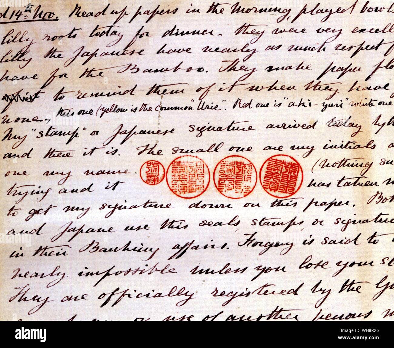 Japanese signature stamp for Richard Gordon-Smith. 1900 Stock Photo - Alamy