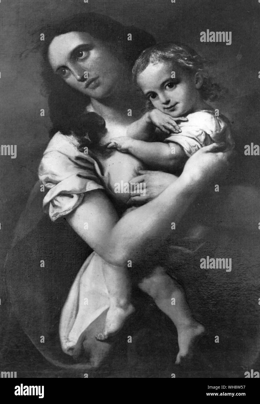 Fanny Hensel and her son Sebastian oil painting by her husband Stock ...