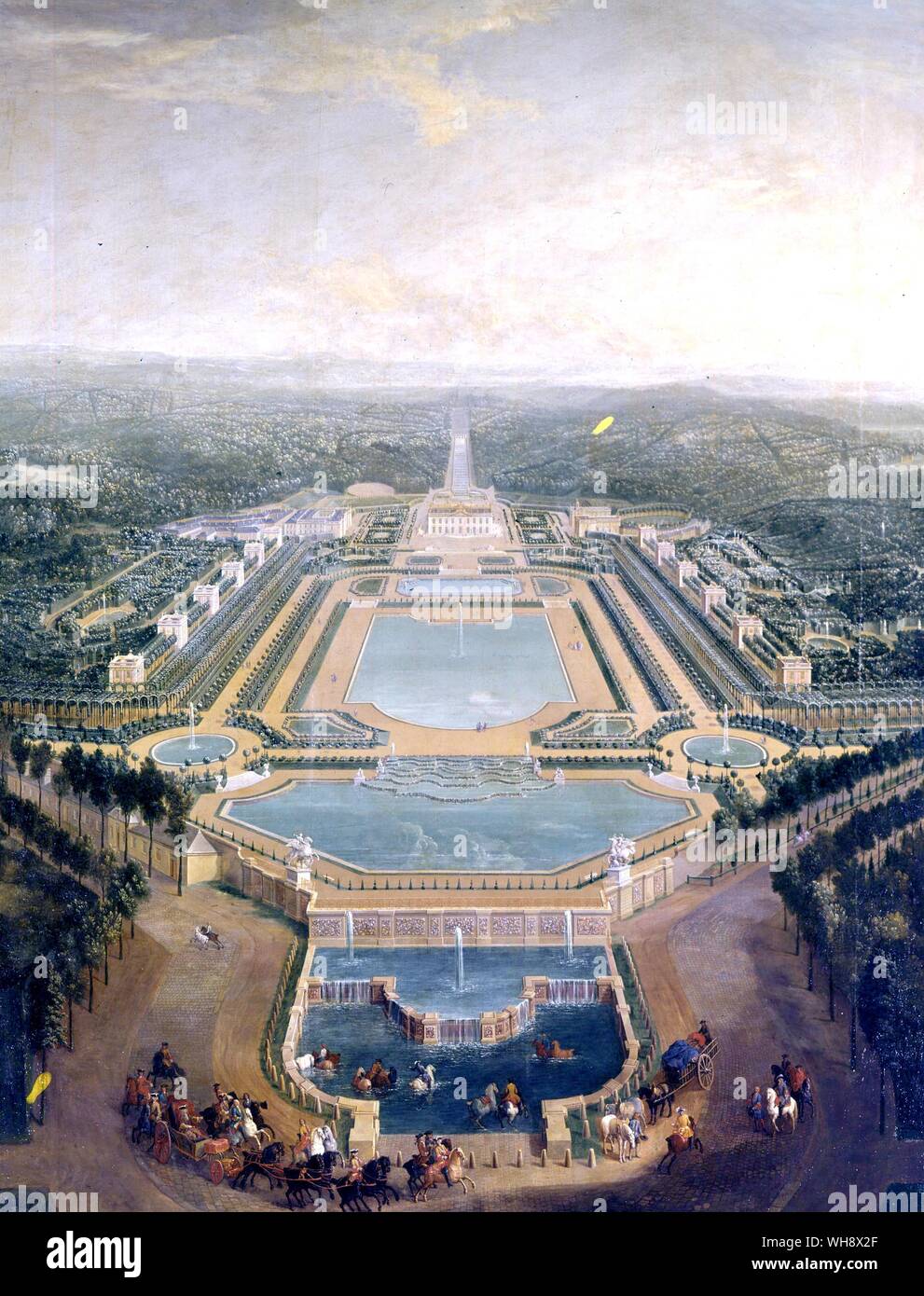 Marly, chateau, gardens and pavilions from the north, by Pierre Denis ...