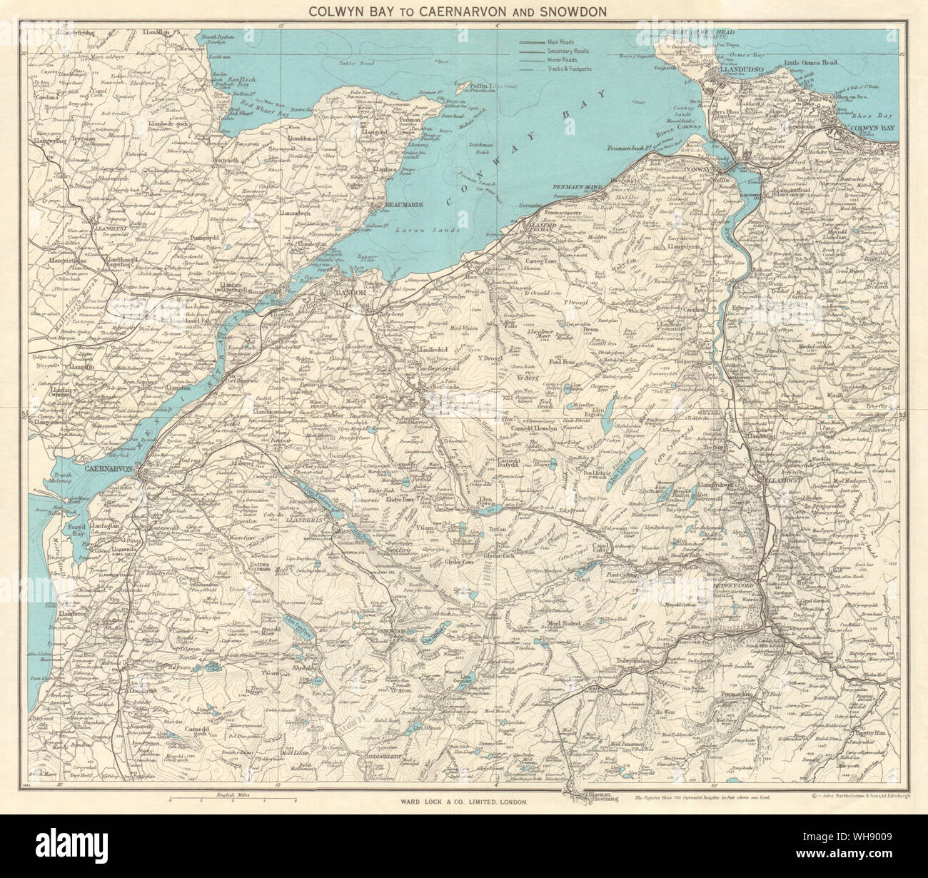 NORTH WEST WALES Colwyn Bay Caernarvon Snowdon Menai Strait. WARD LOCK ...