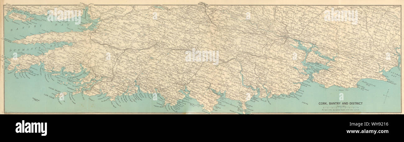 COUNTY CORK COAST & Bantry Bay. Ireland. WARD LOCK c1948 old vintage ...