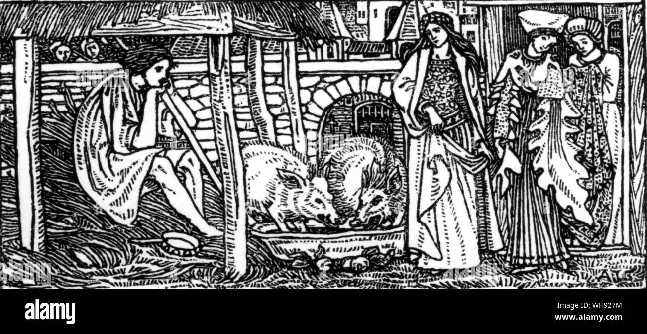 The Swineherd. Illustration by Argthur J Gaskin, 1893 Stock Photo - Alamy
