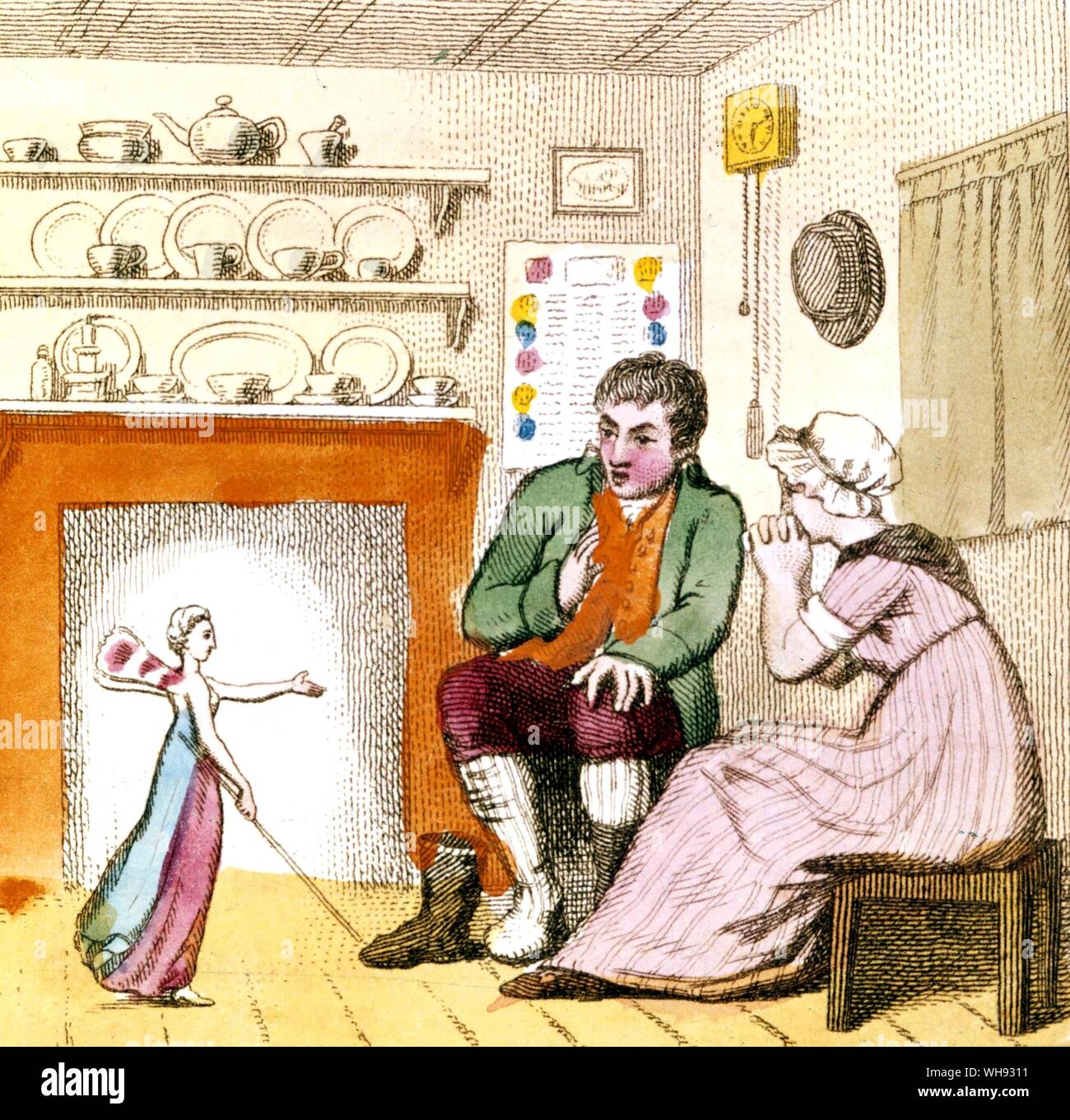 The Three Wishes. Hand-coloured copper plates from Mrs Dorset's 'Think ...