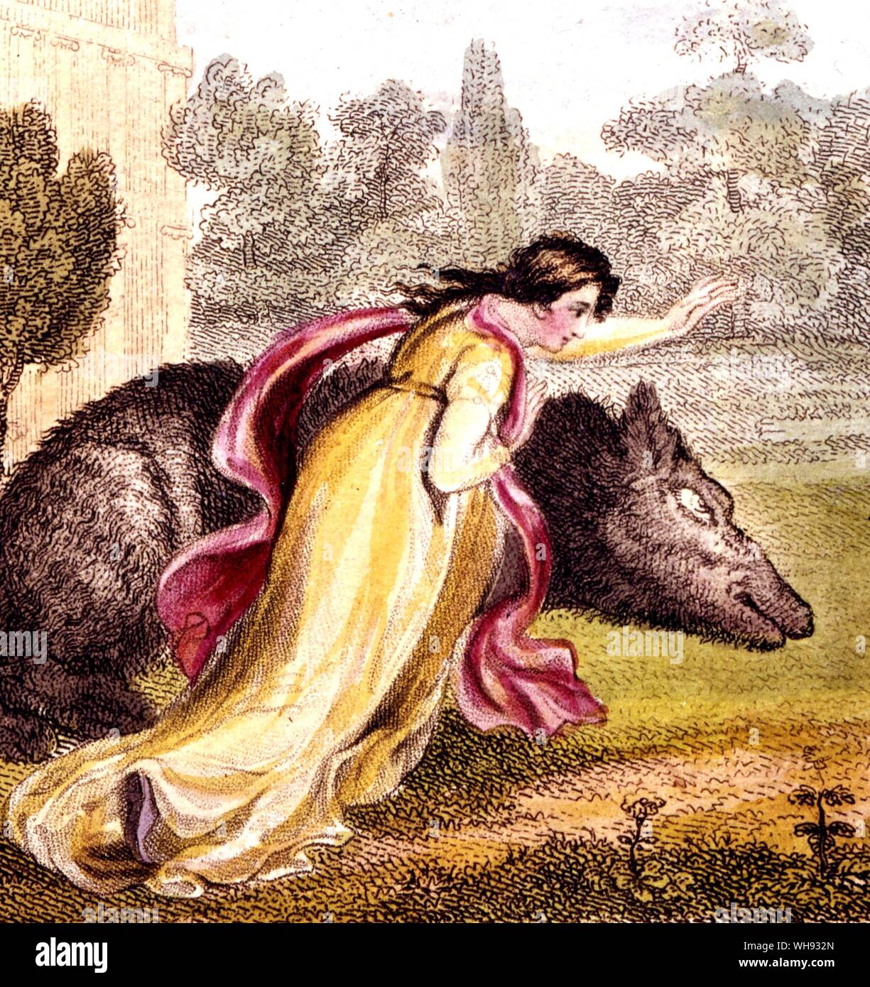 Beauty and the Beast. Hand-coloured copperplates from the 1813 edition ...