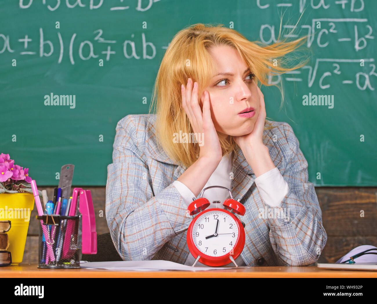 woman in classroom. break time. Study and education. Modern school ...