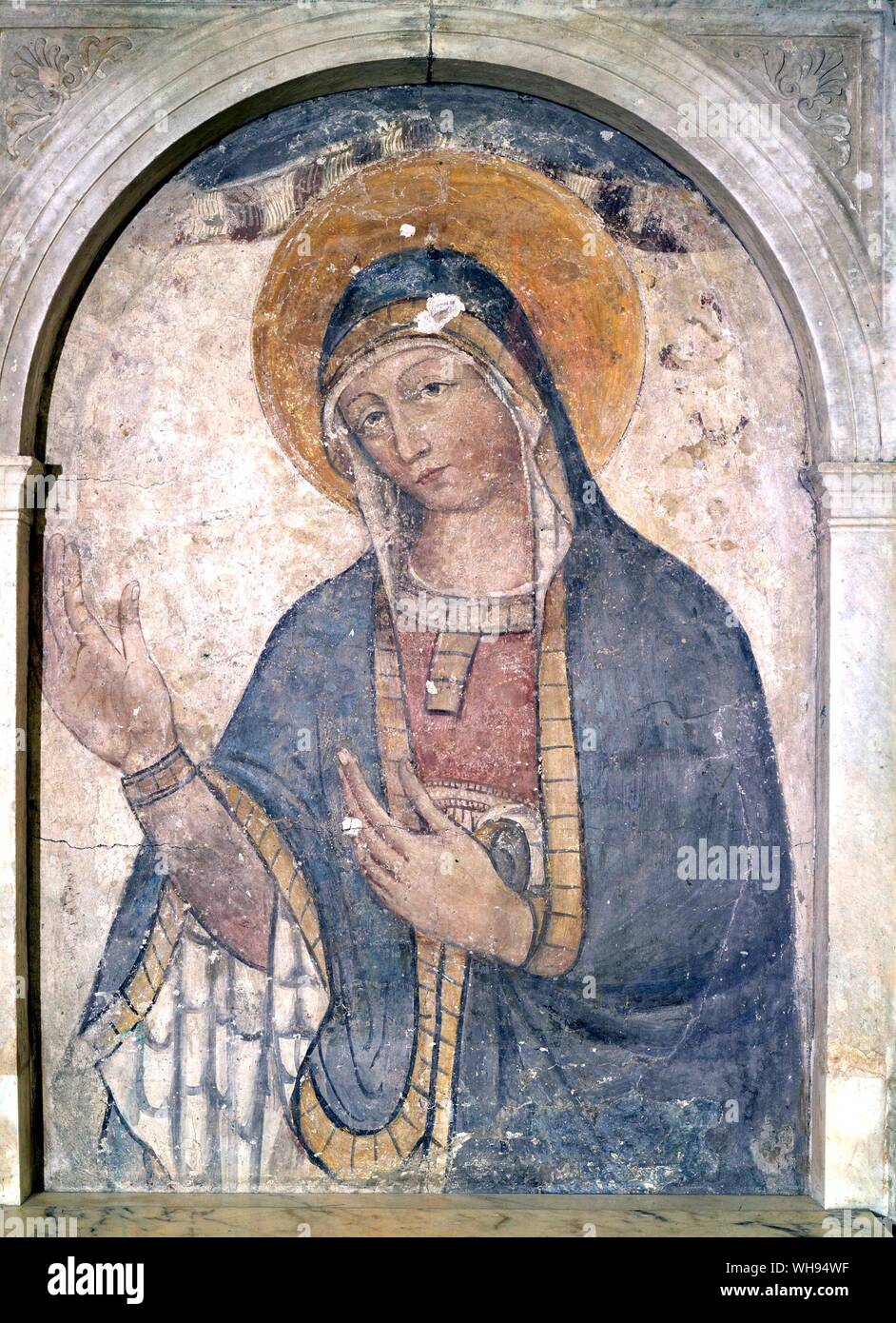 The Woebegone Madonna a fresco by Lippo Memmi 1486 from the old ...
